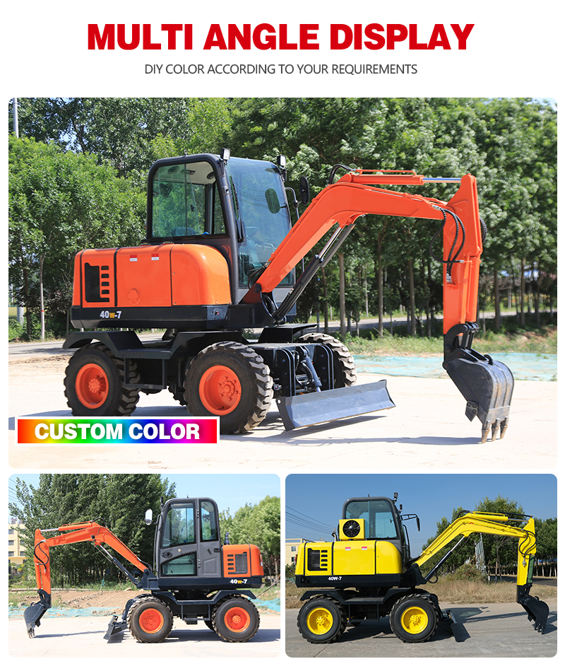 Four-wheel drive mini excavator 8 ton wheel hydraulic excavator